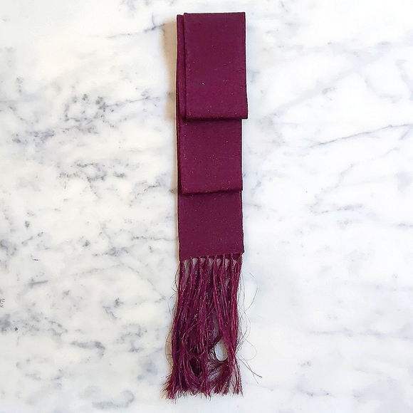 Accessories | Nwot Burgundy Red Long And Narrow Double Layered Knitted ...